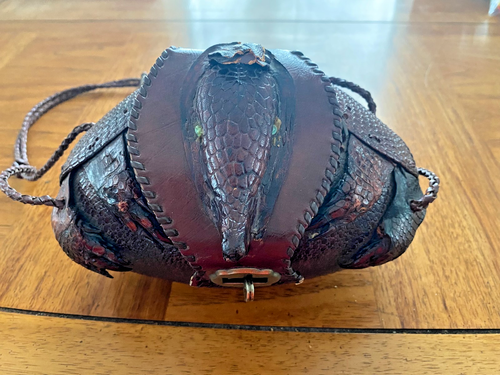 Vintage 1940s Armadillo Purse Hand Bag Leather Taxidermy Green ...