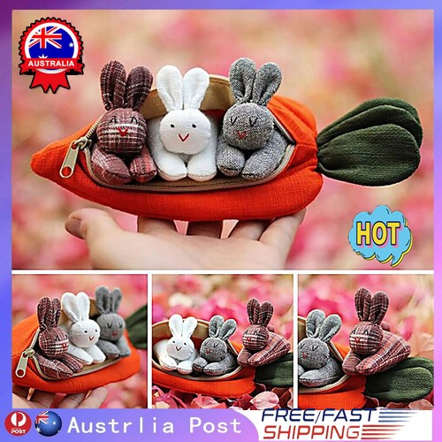 Hide-and-Seek Bunnies in Carrot Pouch Easter 3 Rabbits into Carrot ...