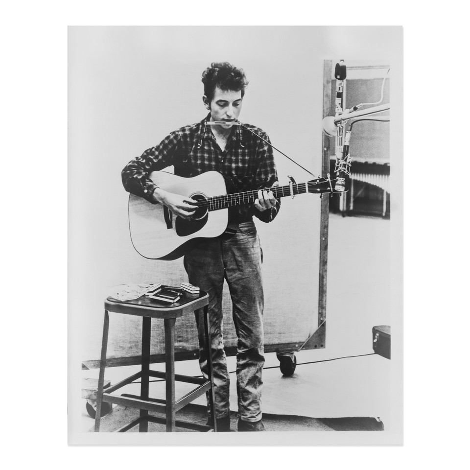 1965 Bob Dylan Playing A Guitar Full-Length Self Portrait Photo Print ...