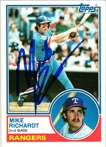 Mike Richardt Signed 1983 Topps MLB AUTO Baseball Card #371 Rangers | eBay