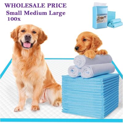 100 Puppy Training Trainer Train Pads Toilet Pee Wee Poo Dog Pet Cat ...
