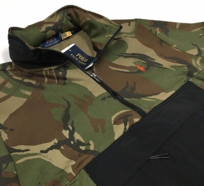 Polo Ralph Lauren Military Army Camo 1/4 Zip Hoodie Pullover Sweatshirt ...