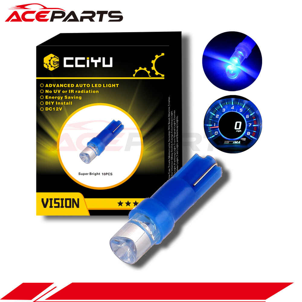 10x BLUE T5 INSTRUMENT CLUSTER PANEL GAUGE DASH LED BULB LIGHT 17 57 37 ...