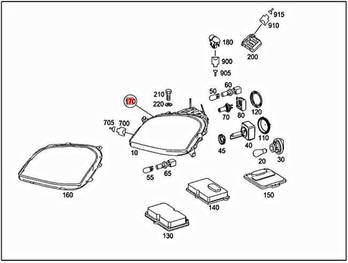Genuine MERCEDES W164 X164 Headlight Front Lamp Left 1648200159 | eBay