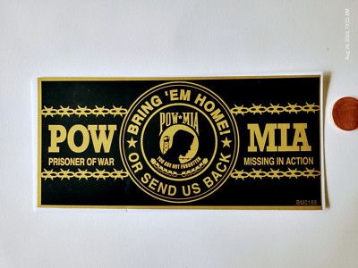 3.25X6.5" Decal Sticker POW MIA BRING EM HOME OR SEND US BACK Veteran ...