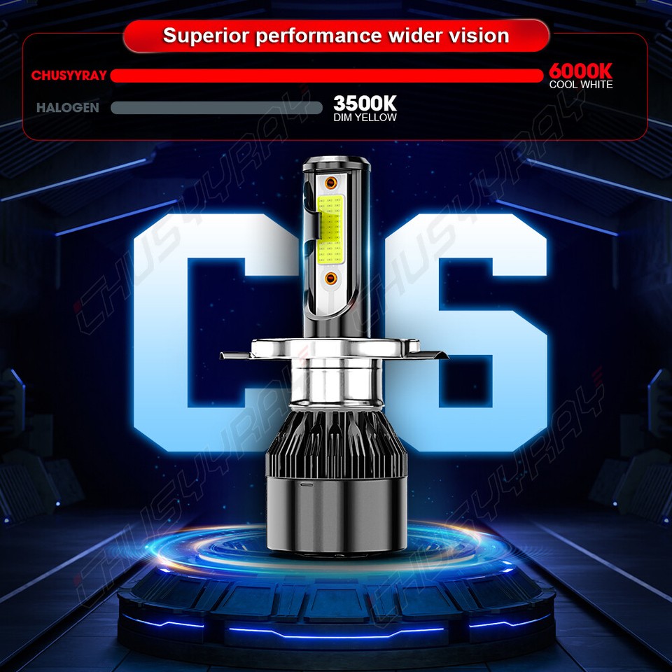 1 Pair Halo 7"Round LED Headlight Hi/Lo Bulbs for Chevy C10 C20 C30 G10 ...