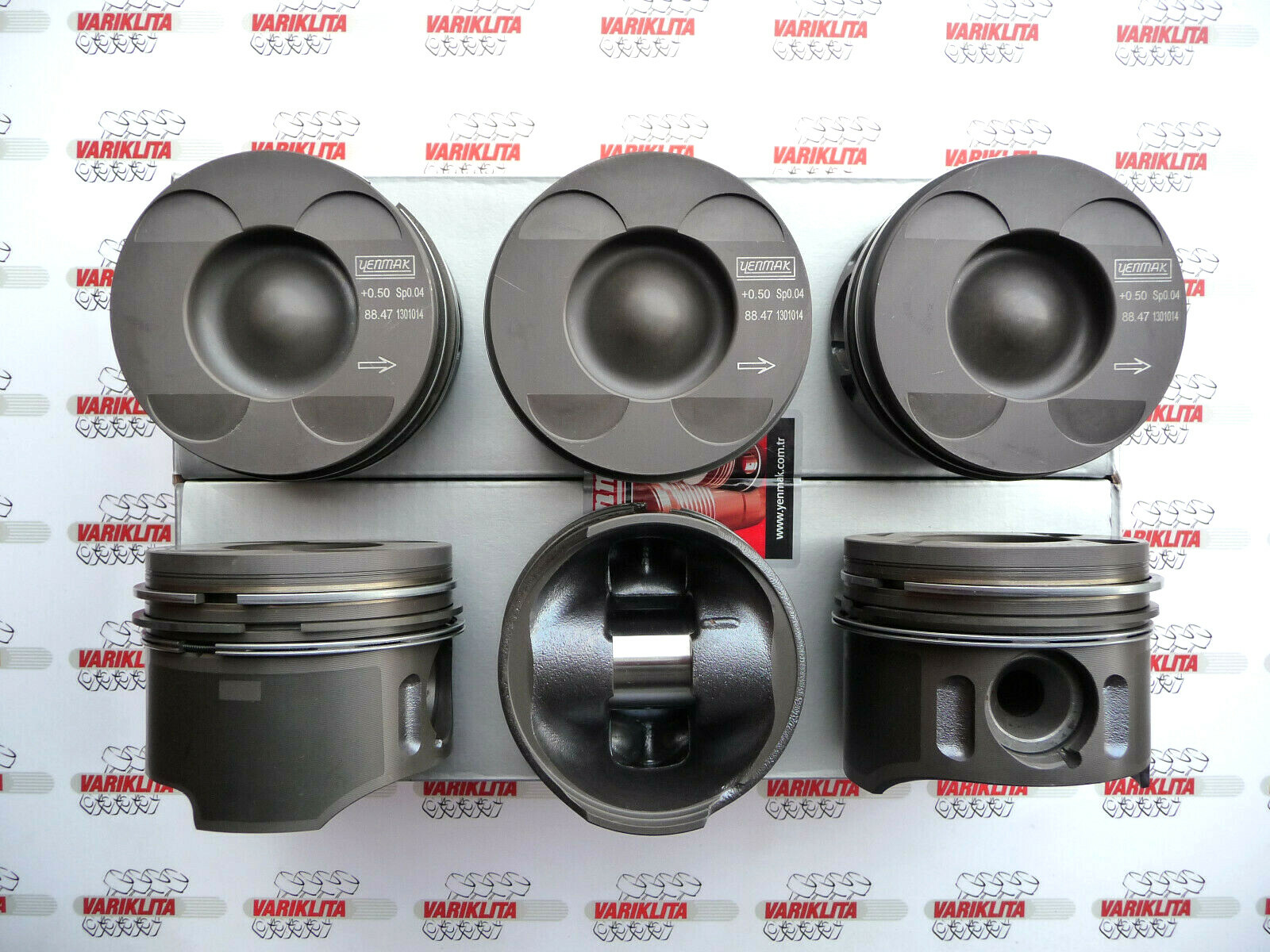 6XPISTONS WITH RINGS MERCEDES 3.2CDI 24V DIESEL OM648.960 OM648.961 Ø88 ...
