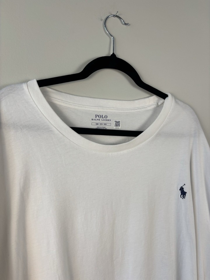 Polo Ralph Lauren Mens Size 5XB Big White Long Sleeve Casual T-Shirt | eBay