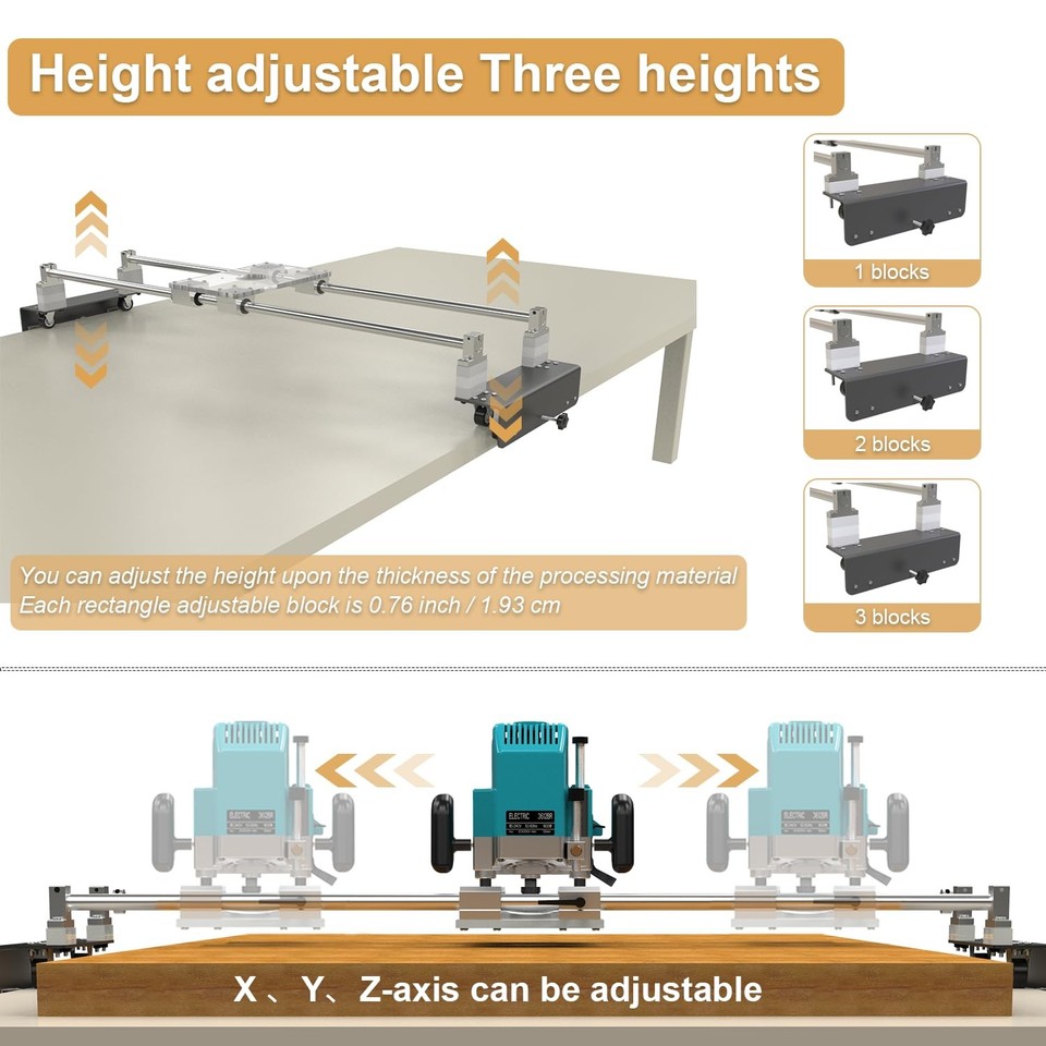 Router Sled, Slab Flattening Jig, DIY Woodworking Router Sled for ...