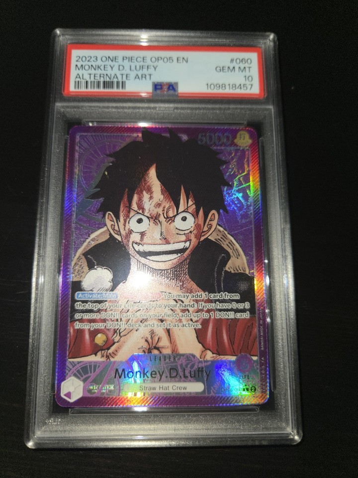 Monkey D Luffy Alt Art Leader Op05-060 One Piece TCG PSA 10 English ...