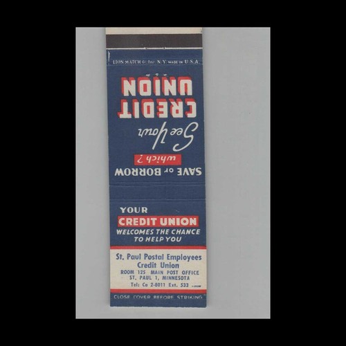 Matchbook Cover St. Paul Postal Employees Credit Union St. Paul MN | eBay