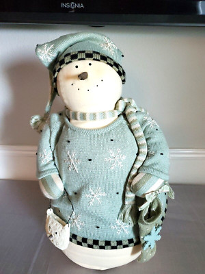 Artisan Flair Heather Hykes Plum Pudding Weighted Plush Large Snowman ...