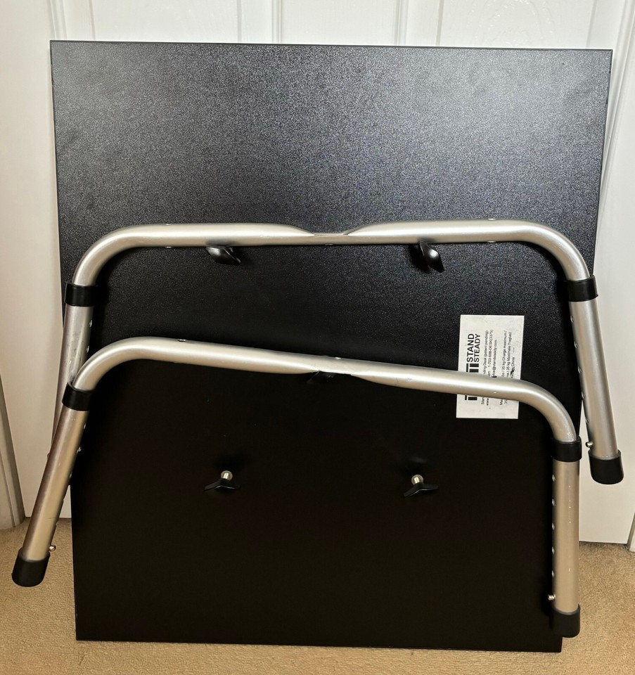 Stand Steady Standing Desk / Table Stand, Black, Silver Adjustable ...