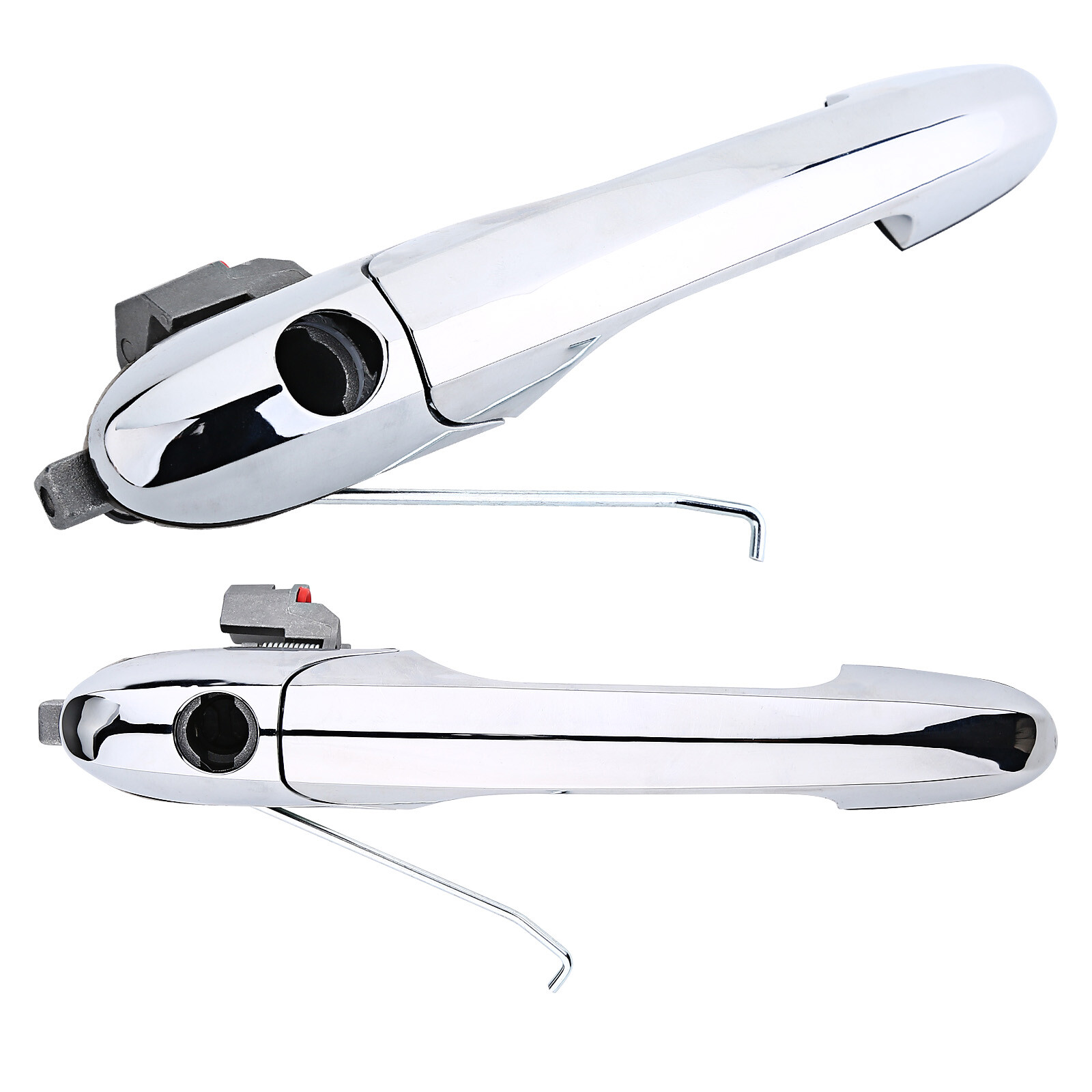 1 Pair Left & Right Side Chrome Outer Door Handle For Fiat 500 2007-16 ...