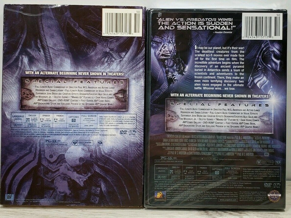 AVP - Alien Vs. Predator (DVD, 2004, wideScreen Edition) NEW ...