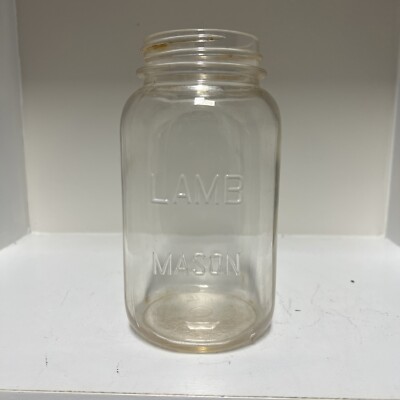 Vintage Lamb Mason Clear Rose Color Quart Canning Jar With Embossed ...
