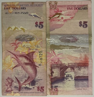 Bermuda - 5 Dollars 2009 VF Pick 58a(2) - s. A/1 Lemberg-Zp | eBay