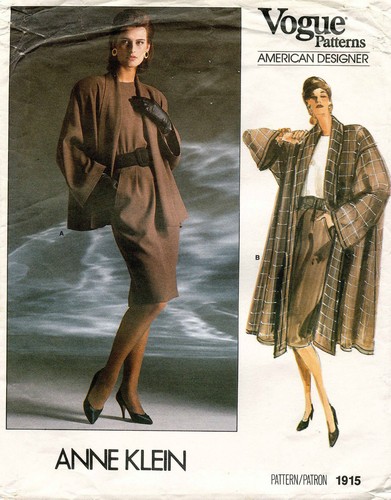 1980's VOGUE Misses' Jacket,Coat,Skirt,Top Anne Klein Pattern 1915 Size 8-12 UNC | eBay