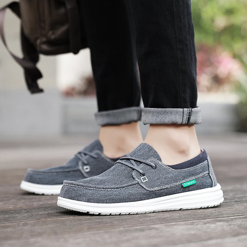 Summer Men's Canvas Shoes Breathable Casual Shoes Loafers Slip on ...