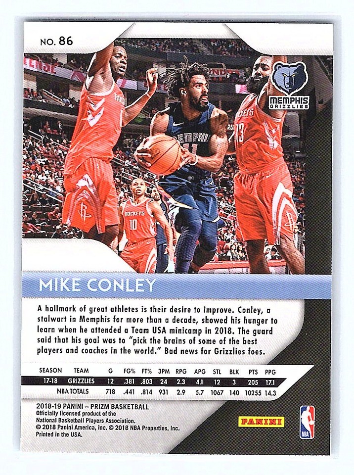 2018 Panini Prizm #86 Mike Conley MT/NRMT | eBay