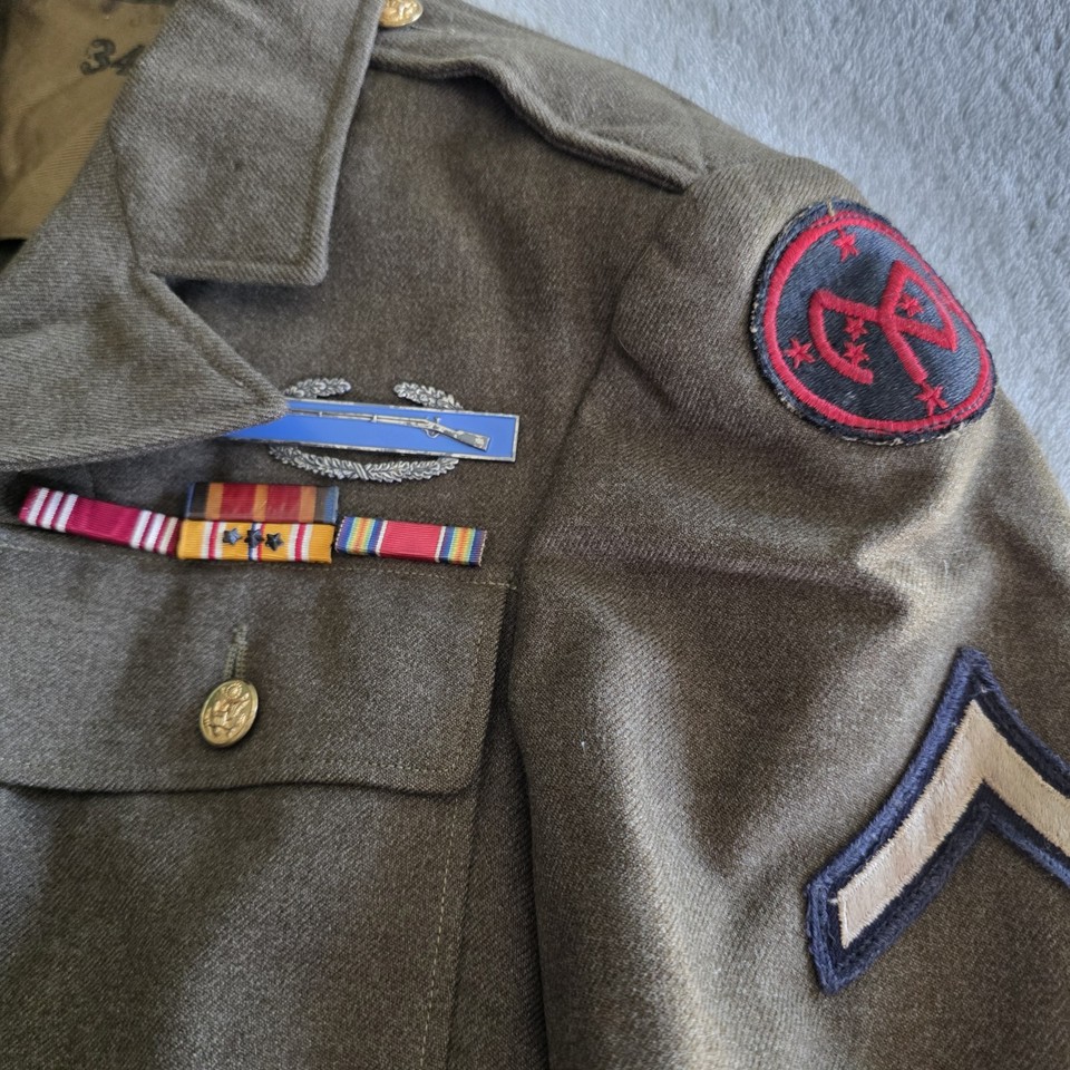 WW2 US Army 27th Infantry Division 4 Pocket Uniform CIB Size 34 | eBay