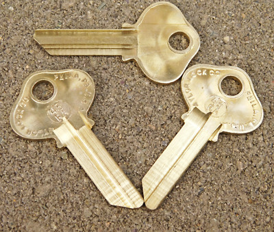 VTG Lot of 3 Original TAYLOR Nickel Silver 43RA Metal Key Blank Uncut ...