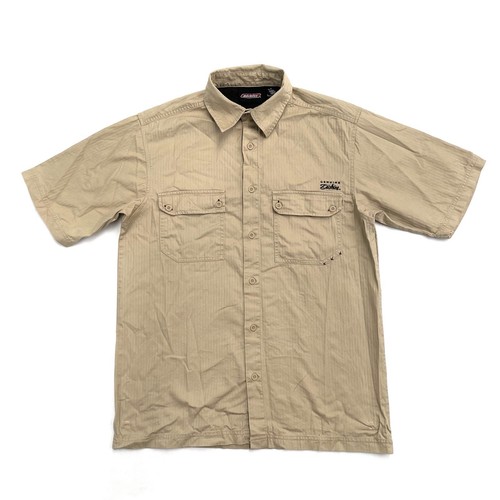 Dickies Mens Brown Short Sleeve Button Up Collared Shirt Size M | eBay ...