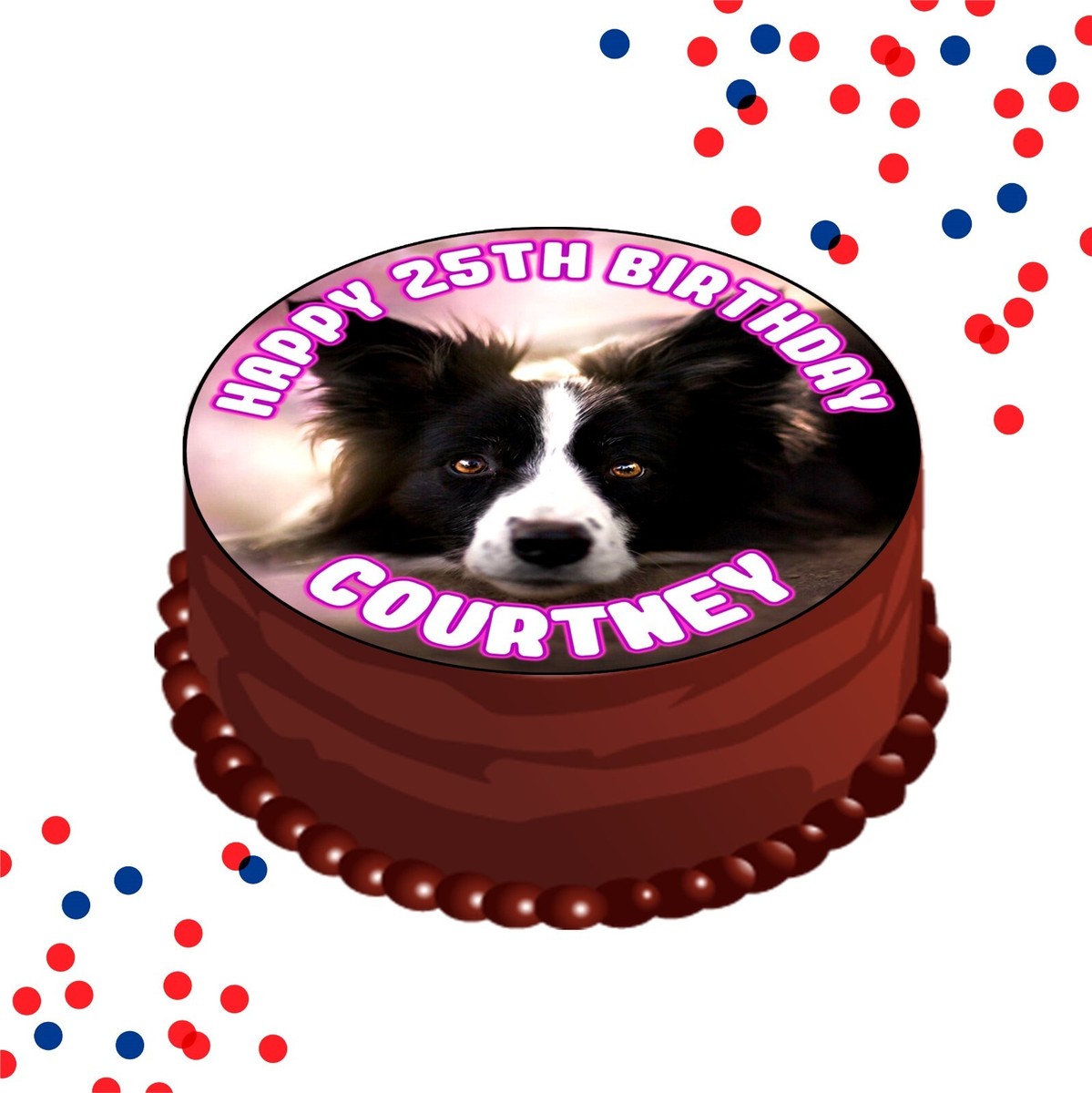 Collie Dog Cake Ideas Pet Birthday Cake Topper | Pet Cake Topper | Dog