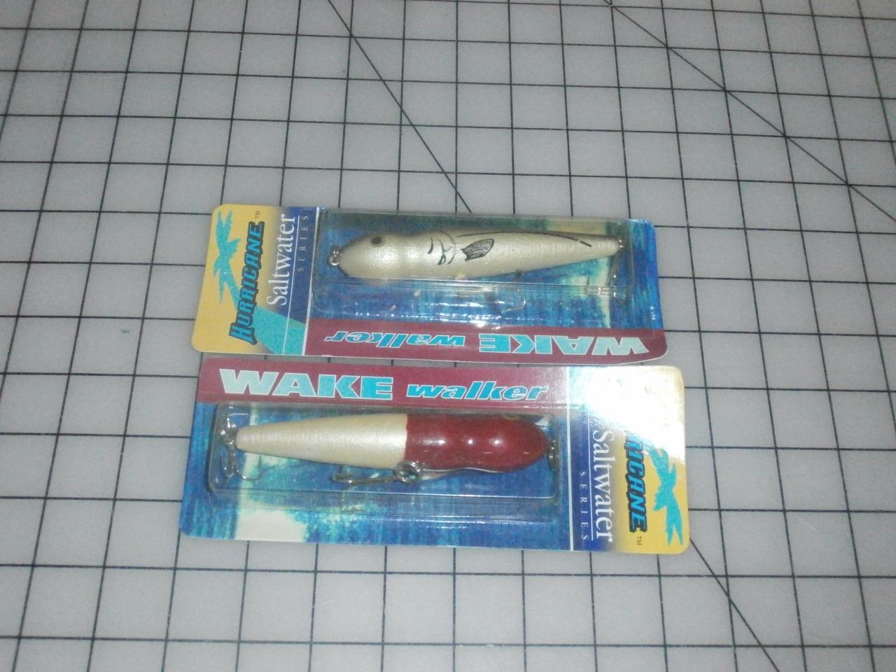 2 HURRICANE SALTWATER SERIES WOODEN WAKE WALKER FISHING LURES | eBay