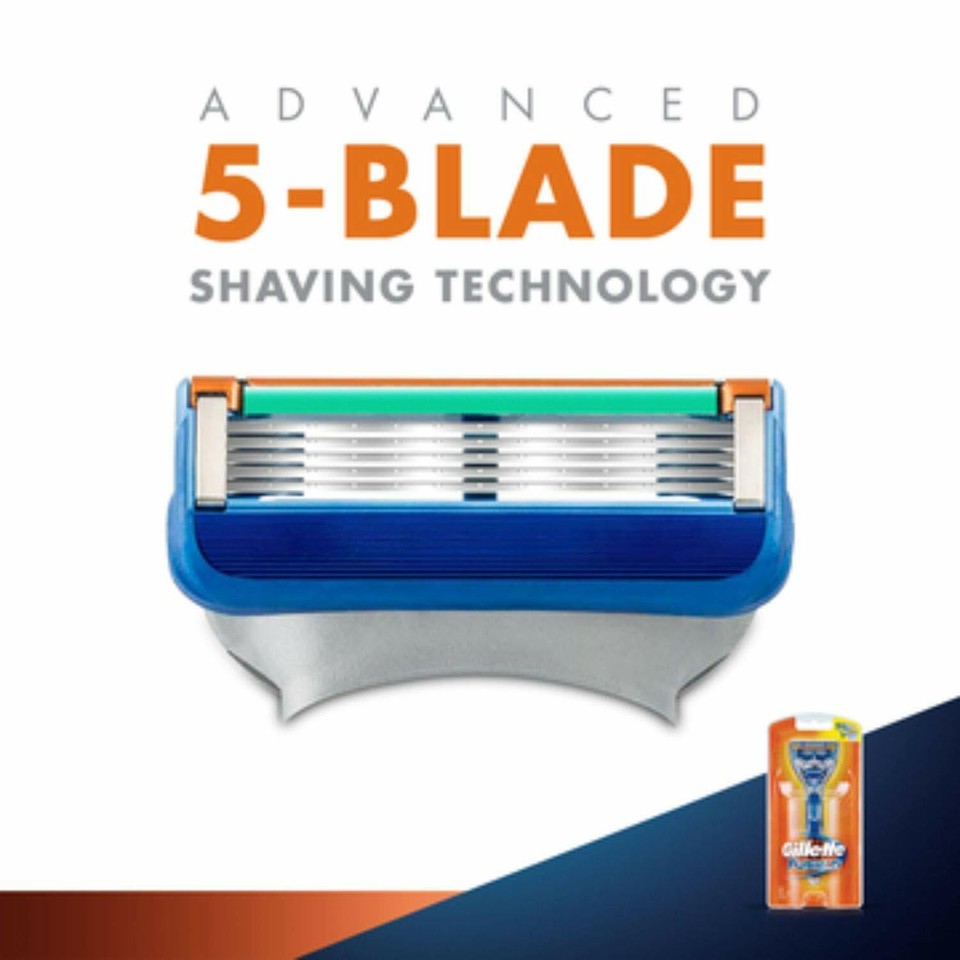 Gillette Fusion Shaving Razor 5 Blade Shaving Surface Technology Smooth ...
