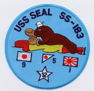 USS Seal SS 183 - Seal on Torpedo with Battle count 5 inch EonT #b968 ...