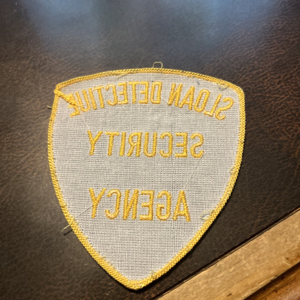 Vintage Obsolete Private Security Patch Sloan Detective Security Agency ...