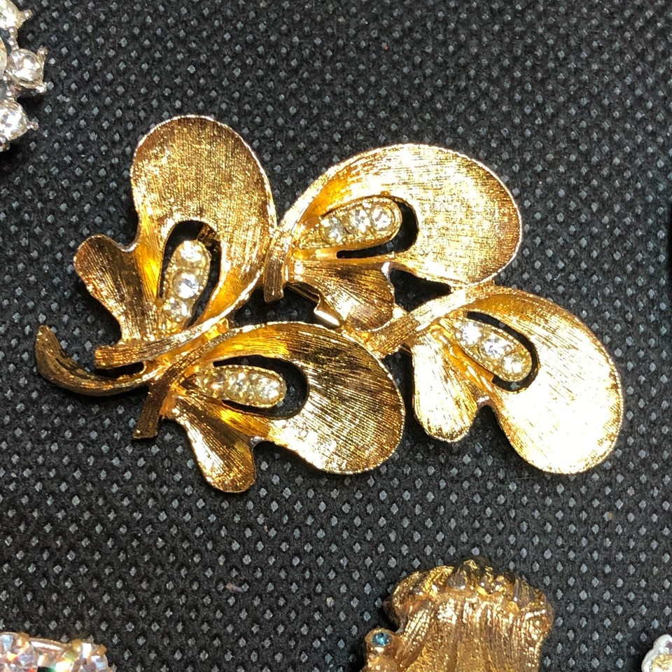 PINS BROOCH VINTAGE COSTUME LOT HIGH END CRYSTAL RHINESTONE #33Z | eBay