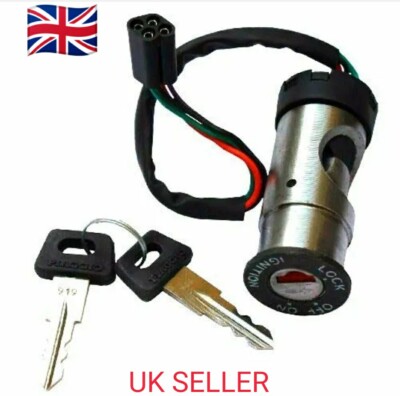VESPA PX LML IGNITION BARREL LOCK SWITCH KIT SELF START TYPE 4 WIRES ...