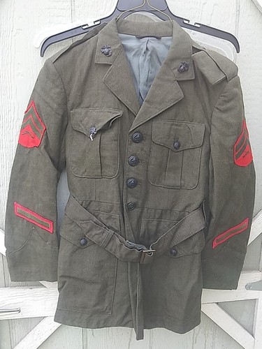 USMC Marine Corps Dress Alpha Green Service Jacket Military Coat | eBay