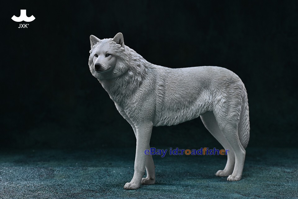 JXK 1/6 Arctic Wolf Model Canis Lupus Arctos Figure Wild Animal Decor ...