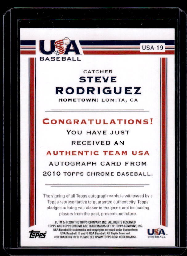 2010 Topps Chrome #USA-19 Steve Rodriguez USA Baseball Autograph | eBay