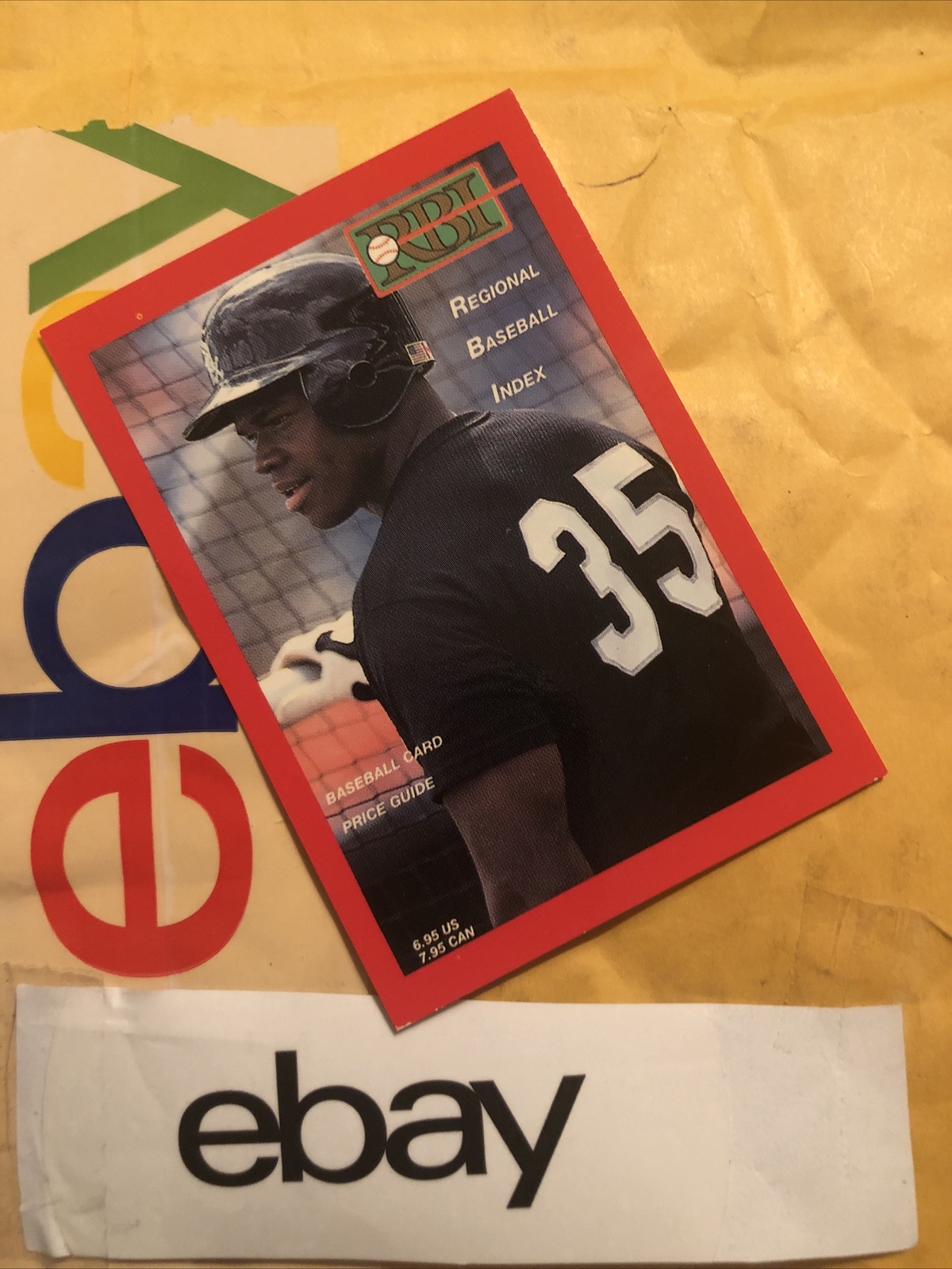 FRANK THOMAS RBI BASEBALL INDEX PROMO CARD FROM PRICE GUIDE MINT NICE ...