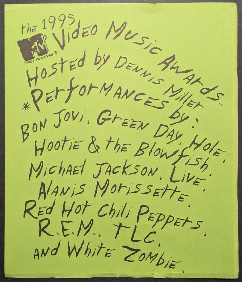 Vintage 1995 MTV Video Music Awards Program With Separately Issued ...