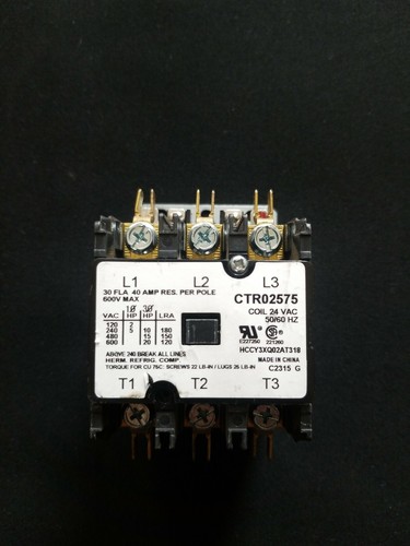New Service First CTR02575 Contactor 3 Pole, 30 Amp, 24 Vac, 50/60 Hz ...
