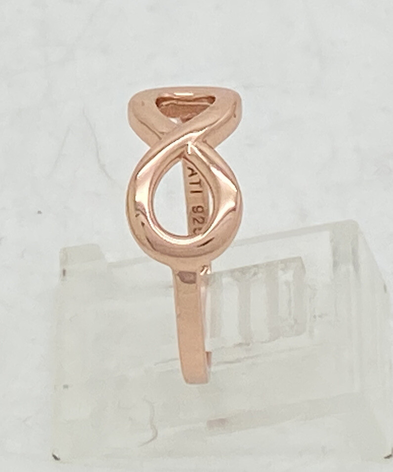 Sterling Silver ATI CN Infinity Symbol Rose Gold Tone… - Gem