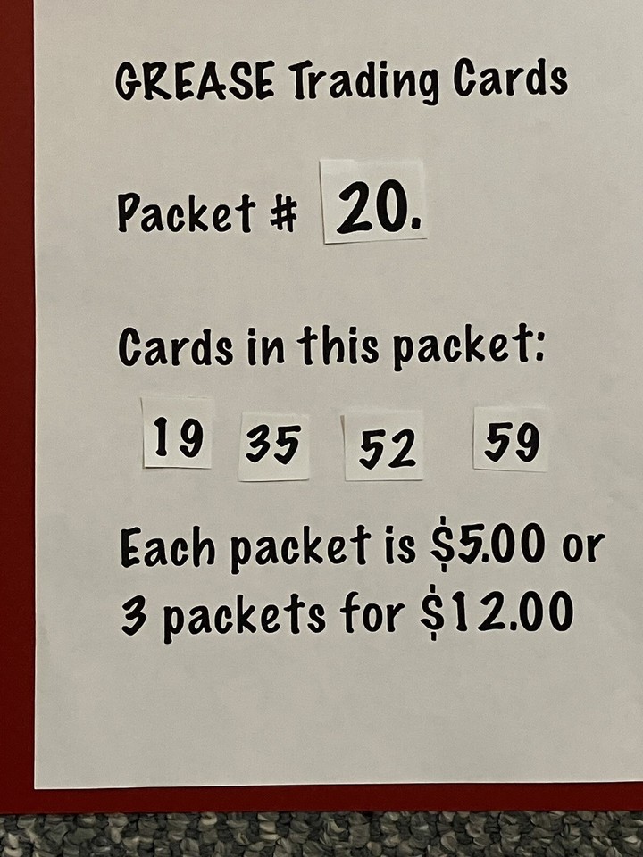 GREASE Card Sets! See Details For Discount Pricing. | eBay