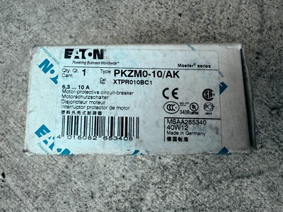 Eaton PKZM0-10/AK Motor Circuit Protector IEC 6.3-10A DIN Rail 3-Pole ...