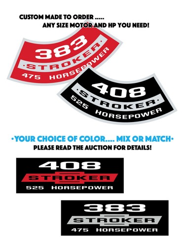 SB • STROKER (BOW TIE) • Air Cleaner+Valve Cover Decals SET ! | eBay