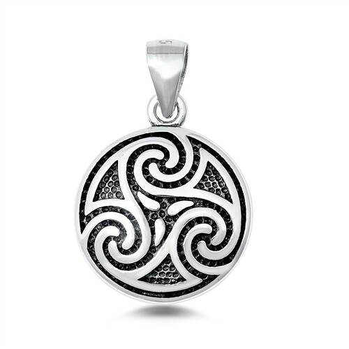 Sterling Silver 925 "TRISKELE" PENDANT 14MM WITH SNAKE CHAIN NECKLACE ...