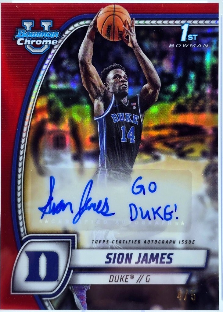 2024-25 Bowman University Chrome - Chrome Prospect Autographs Sion ...