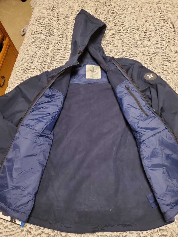NWT Hurley Men's Wind Resistant Jacket BLUE size L | eBay