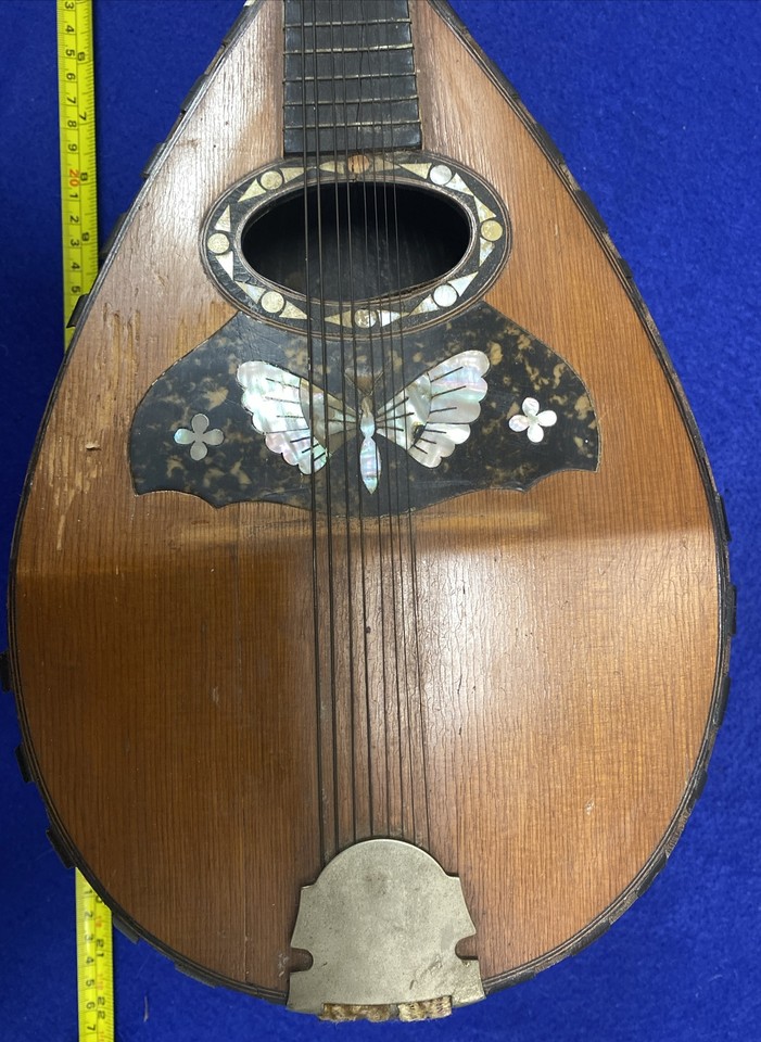 Early Vintage Antique Mandolin. Mother Of Pearl Butterfly. Ships Fast ...