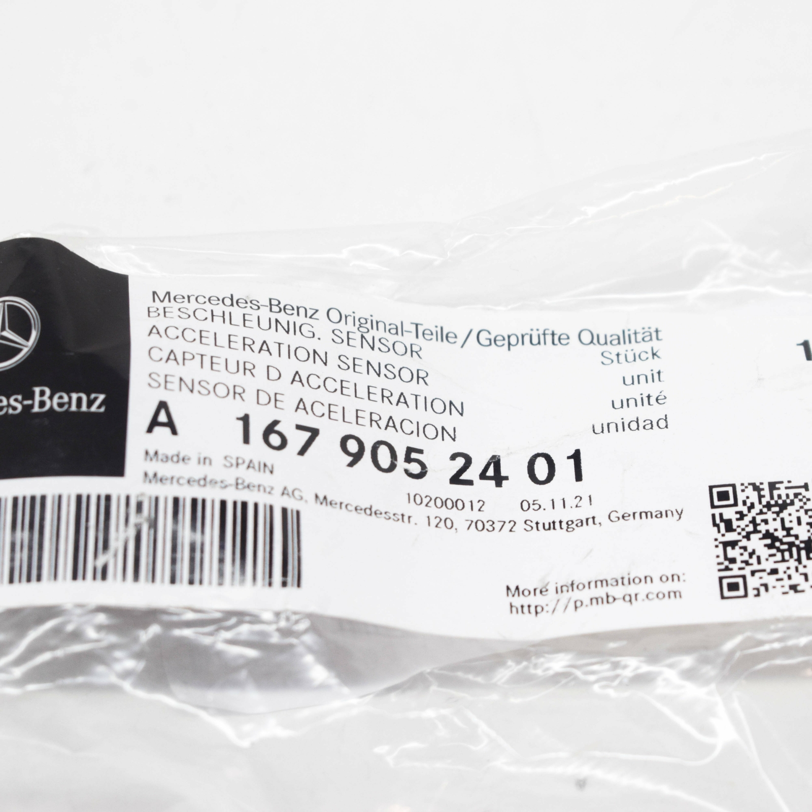 MB GLE W167 Front Crash Impact Acceleration Sensor A1679052401 NEW ...