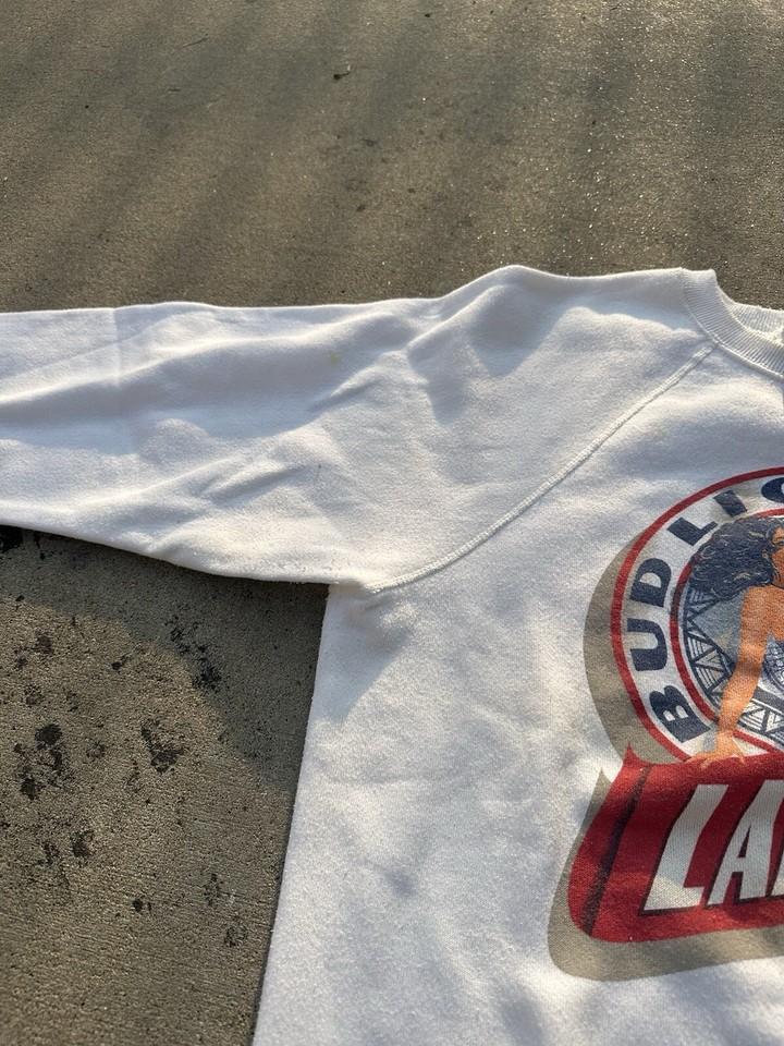 Vintage Bud Light Beer Lady Luck Lee White Sweatshirt - Size XL | eBay